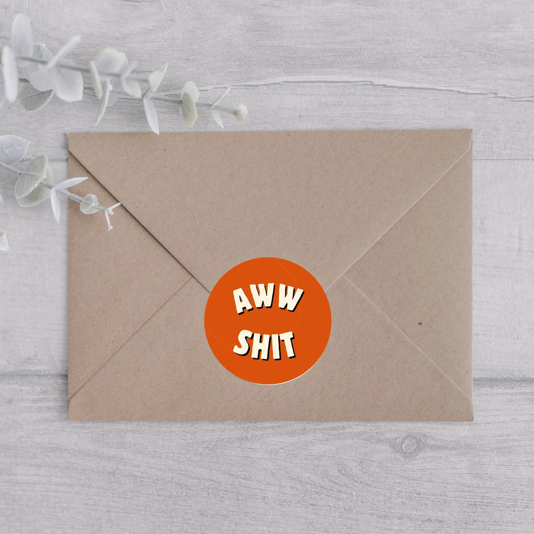 Aww Shit Envelope Envelope Sticker | Crimson and Clover Studio