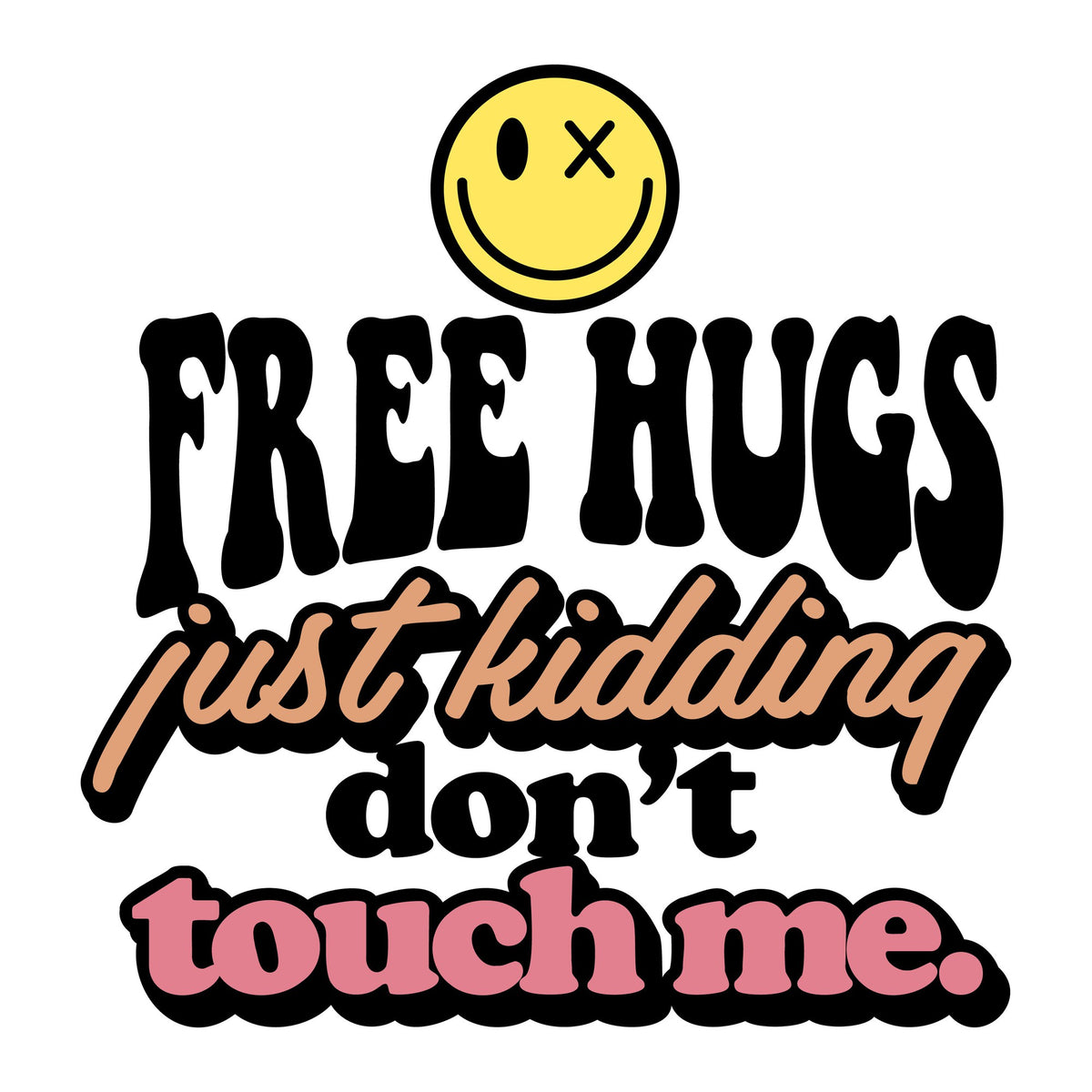 Free Hugs Funny Sticker | Crimson and Clover Studio