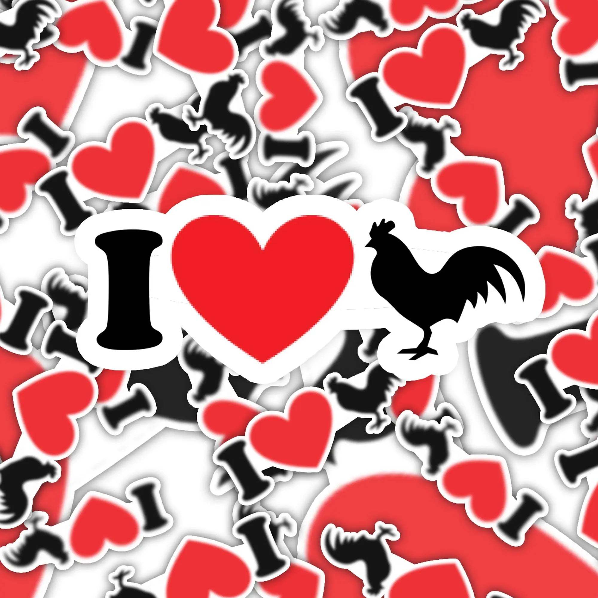 Funny I Love 🐓 Sticker | Crimson and Clover Studio