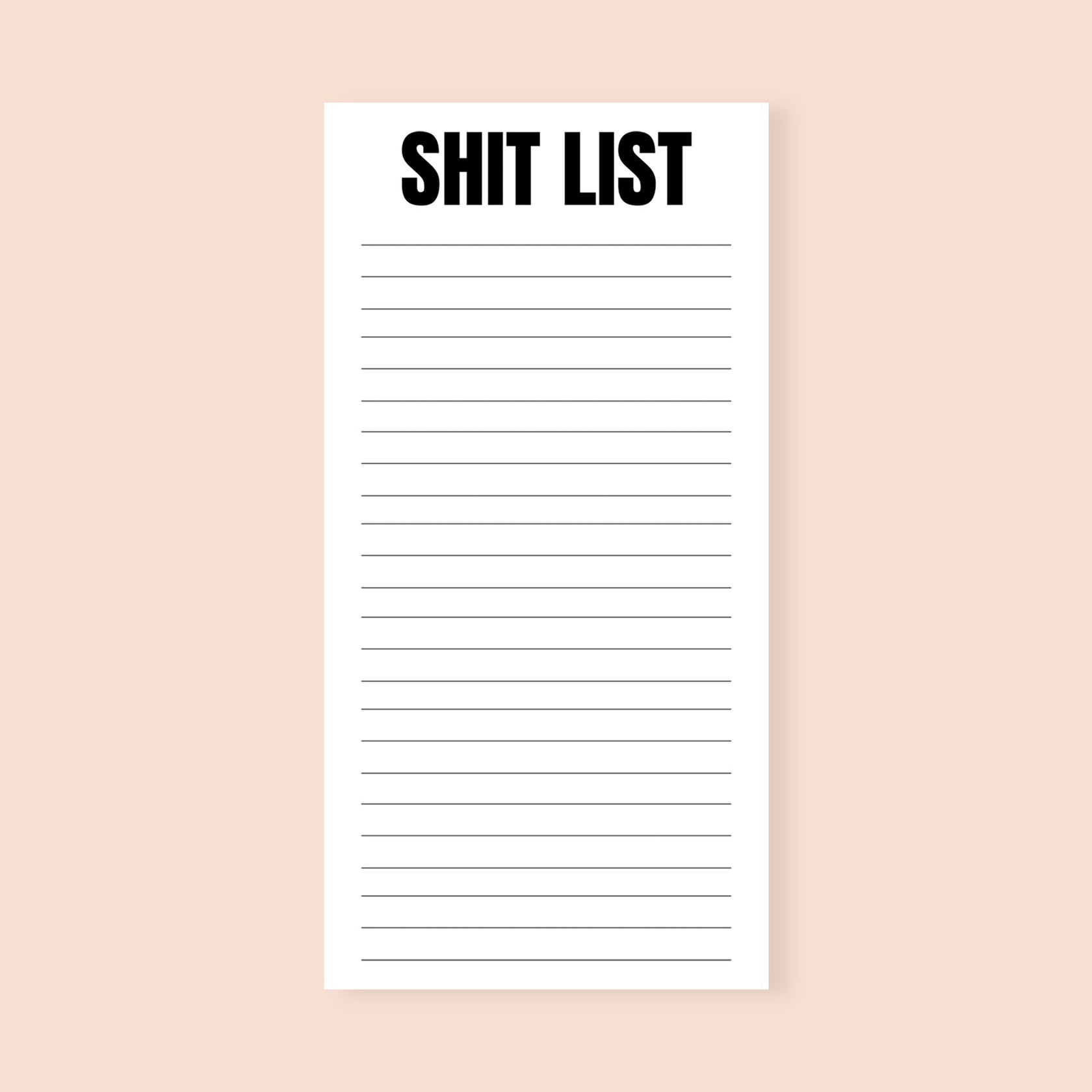 Funny Notepad Shit List Notepad | Crimson and Clover Studio