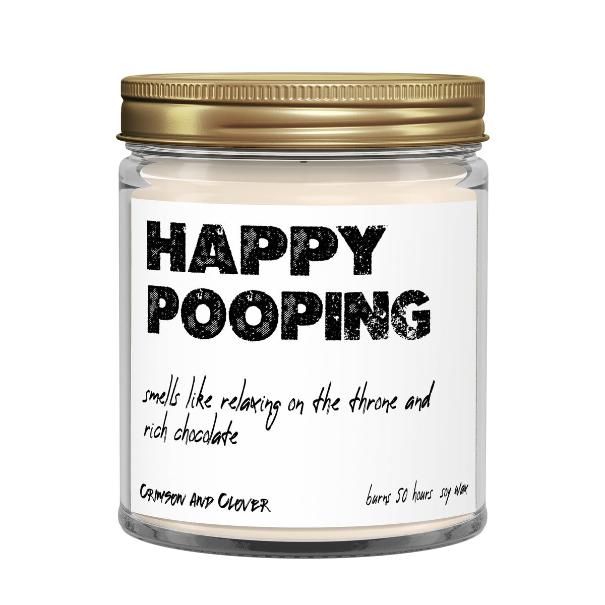 Happy Pooping Chocolate Funny Candle | Crimson and Clover Studio