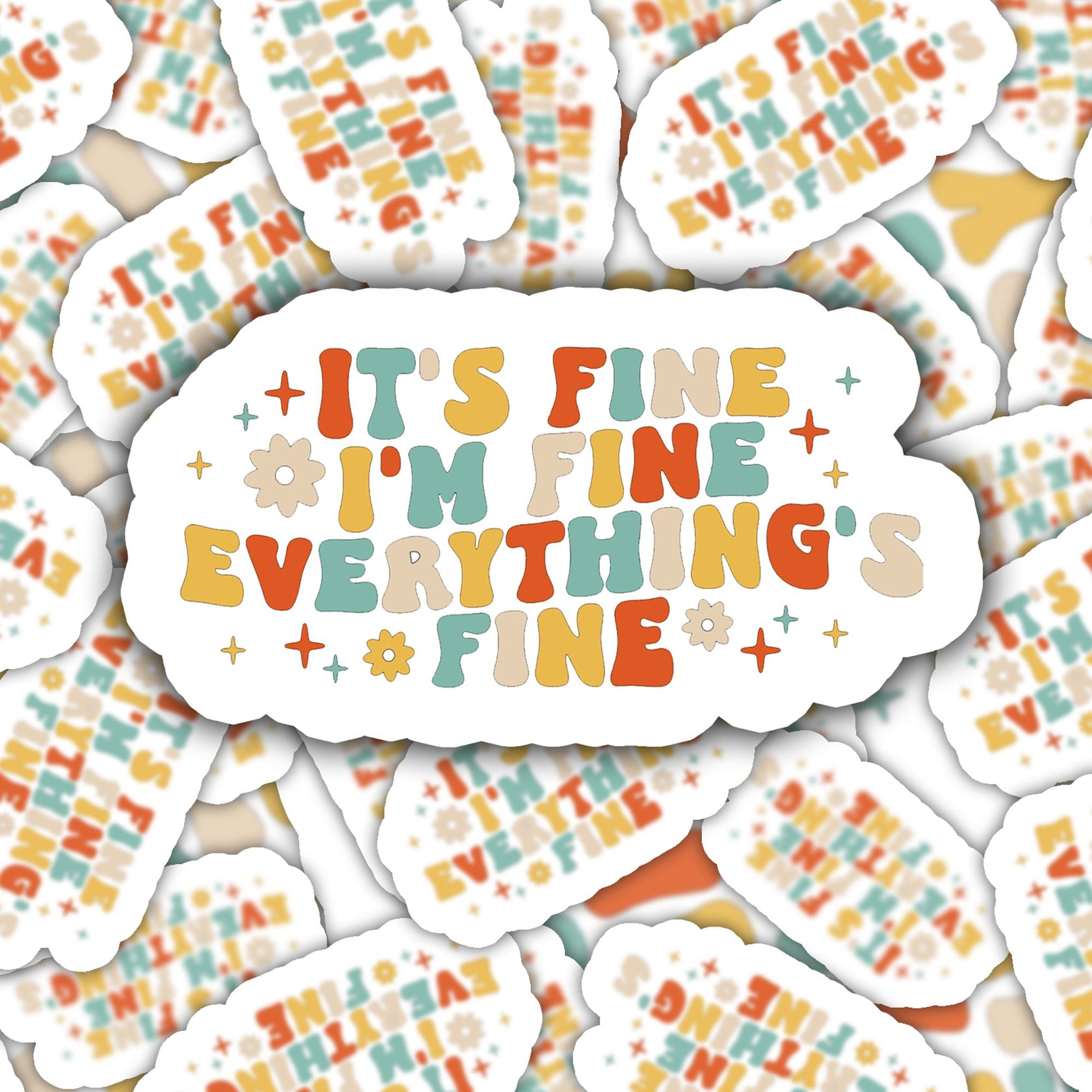 It's Fine I'm Fine Everything is Fine Funny Sticker | Crimson and ...