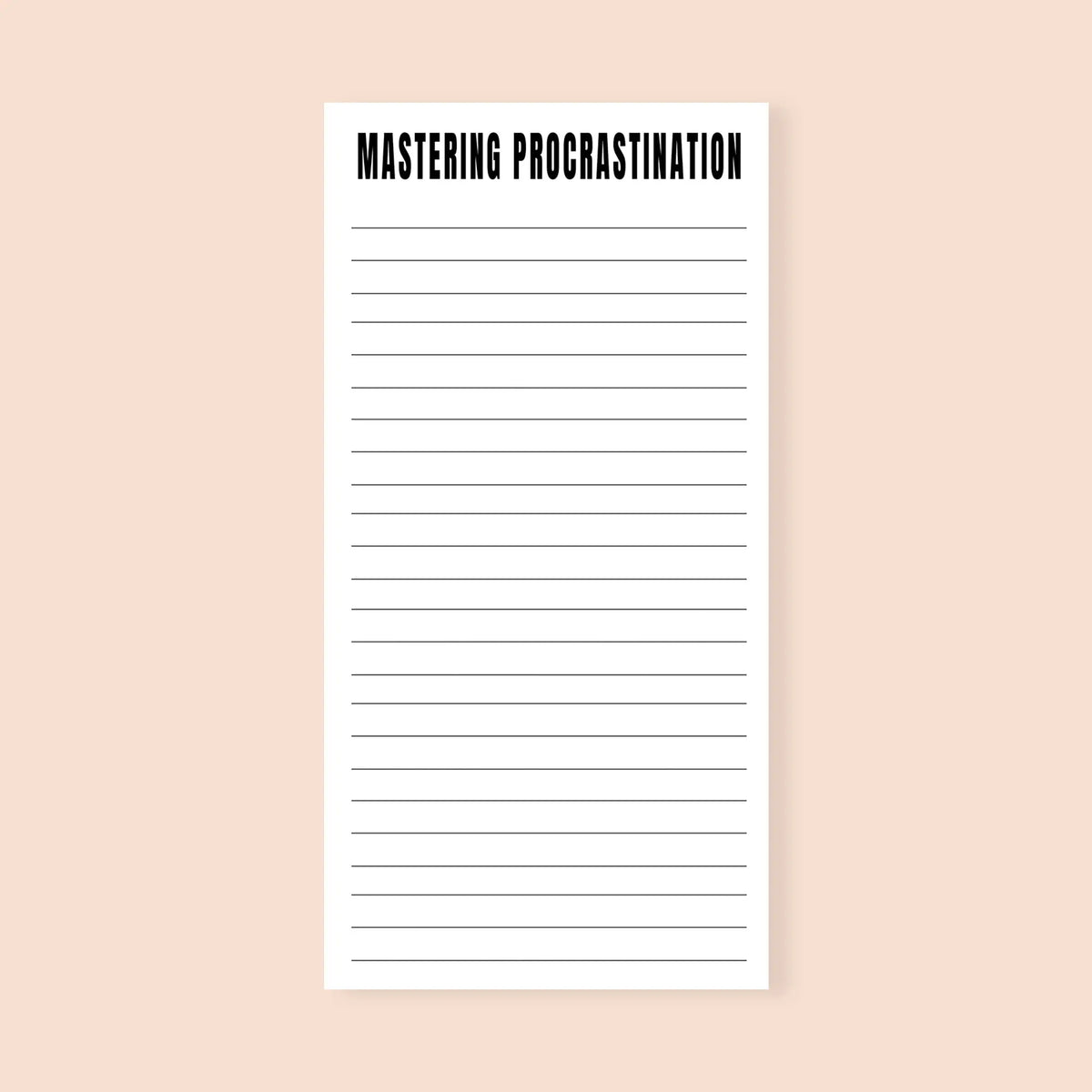 Mastering Procrastination Funny Notepad | Crimson and Clover Studio