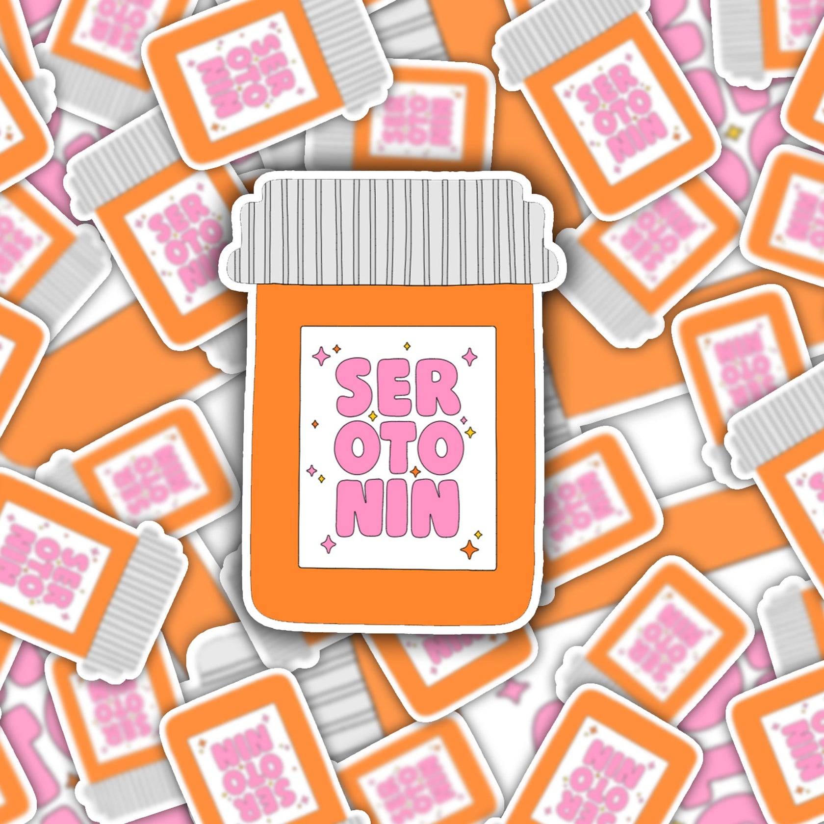 Serotonin Funny Sticker | Crimson and Clover Studio
