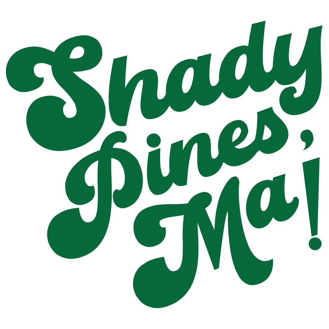 Shady Pines Ma Funny Sticker | Crimson and Clover Studio