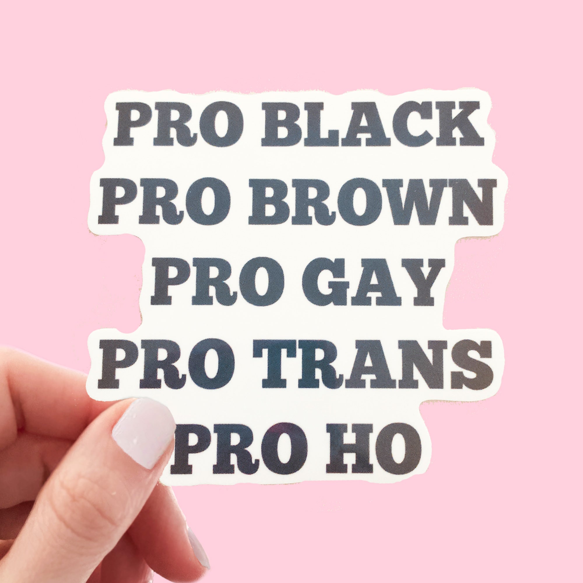 Pro Black Pro Brown Pro Gay Pro Trans Pro Ho Sticker | Crimson and ...